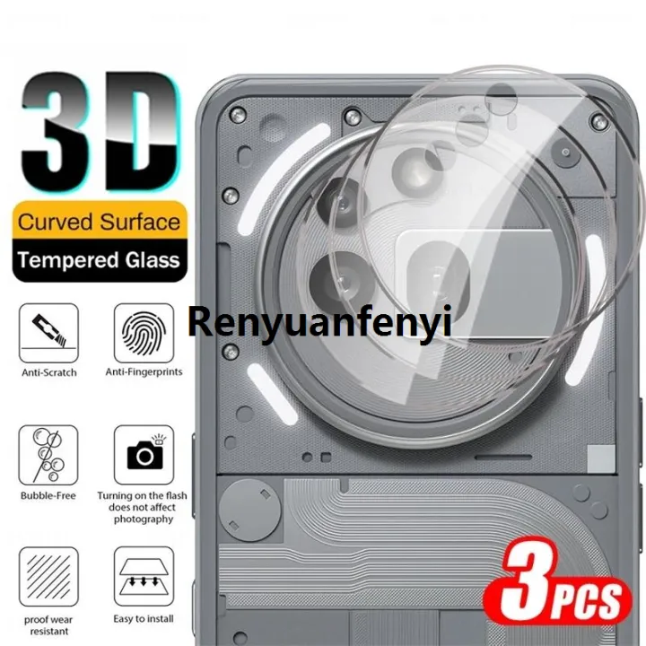 Renyuan 3Pcs HD 3D Curved Tempered Glass Back Camera Lens Protector for ...