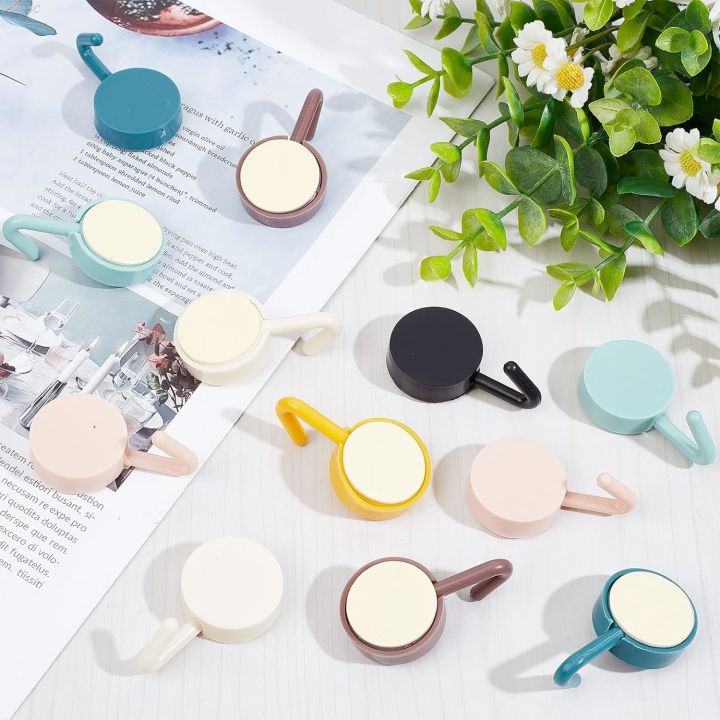 MRK3C 10pcs Hook Strong Adhesive Sticking Wall Kitchen Cute Hook ...