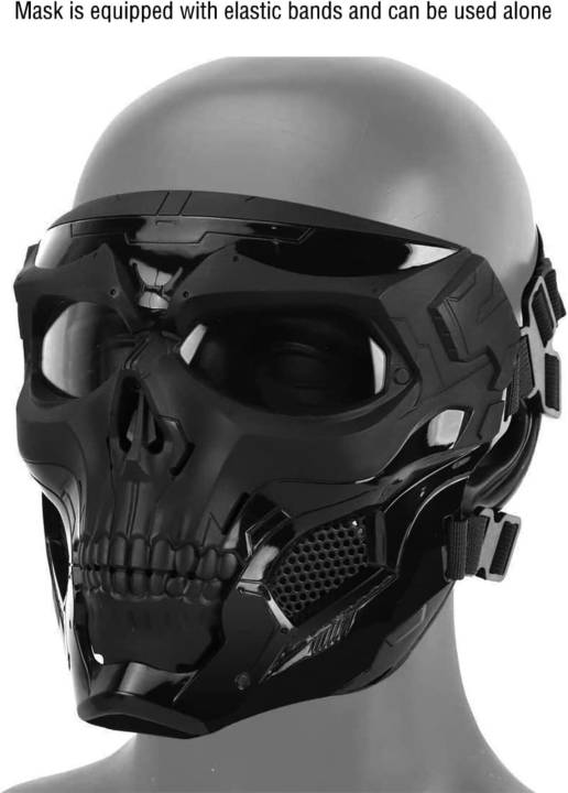 Skeleton Skull Mask with Goggles Full Face Protective Paintball Mask ...