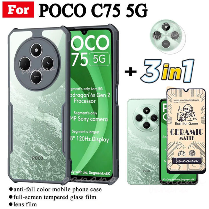3 in 1 POCO C75 5G Shockproof Phone Case for Poco C65 C61 C40 Ceramic ...