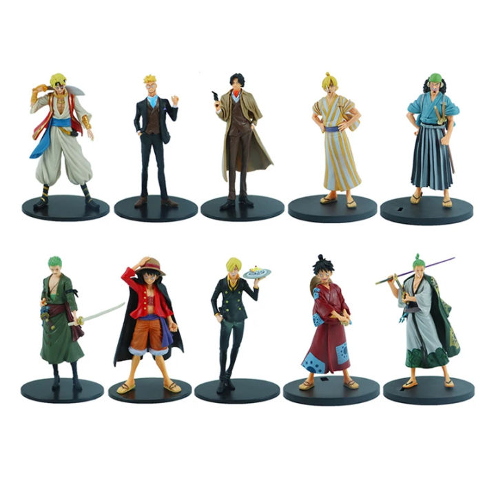 18cm One Piece Anime Figure Pirate Warriors Monkey D Luffy Roronoa Zoro ...
