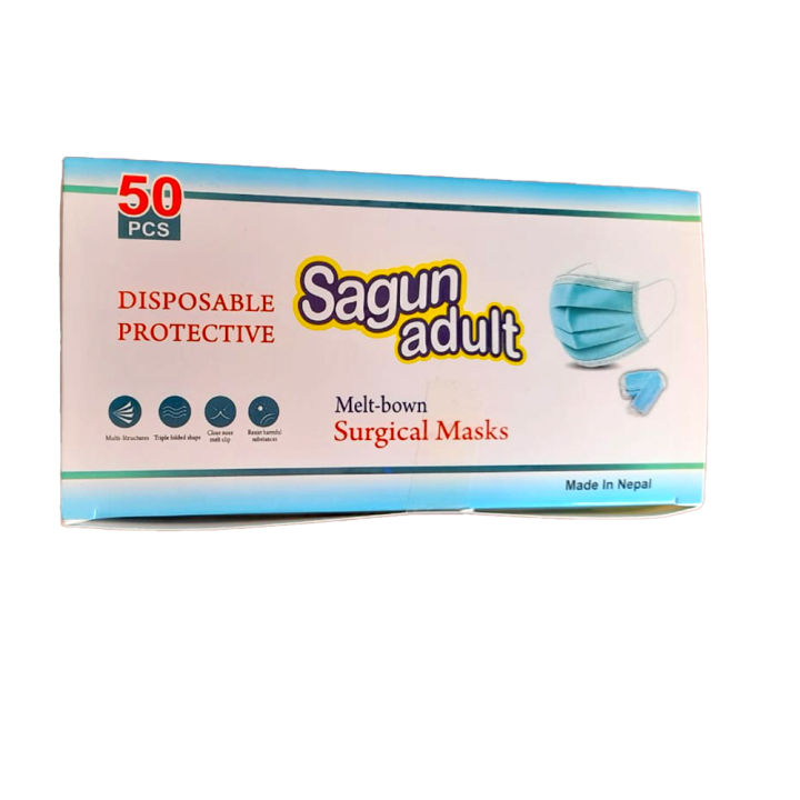 Sagun 3 Ply Melt-Bown Adult Disposable Surgical Mask | Daraz.com.np