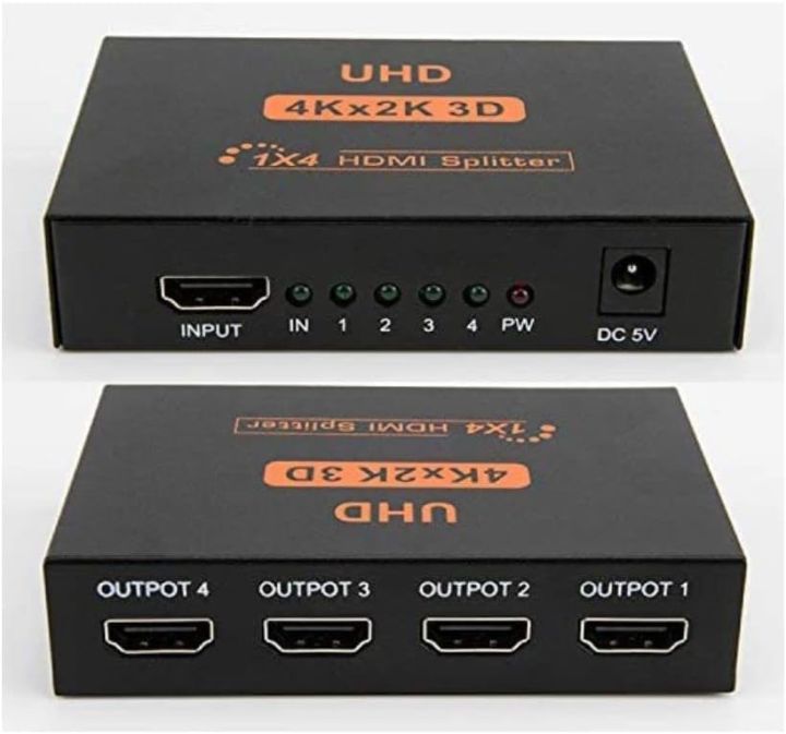 1×4 HDMI Splitter | 1 Input 4 Output HDMI Splitter Box | HD Video Audio ...