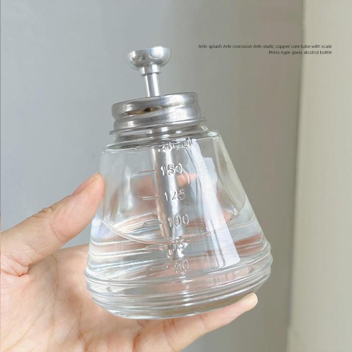 Push Down Pump Dispenser Premium Glass Refillable Bottle 180ml ...