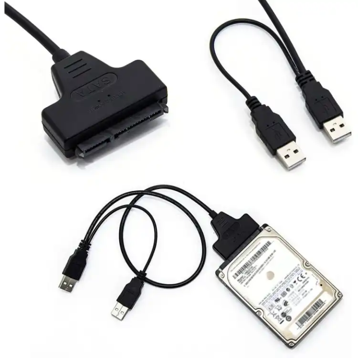 USB 2.0 to SATA HDD Cable Adapter with Power USB to SATA Converter ...