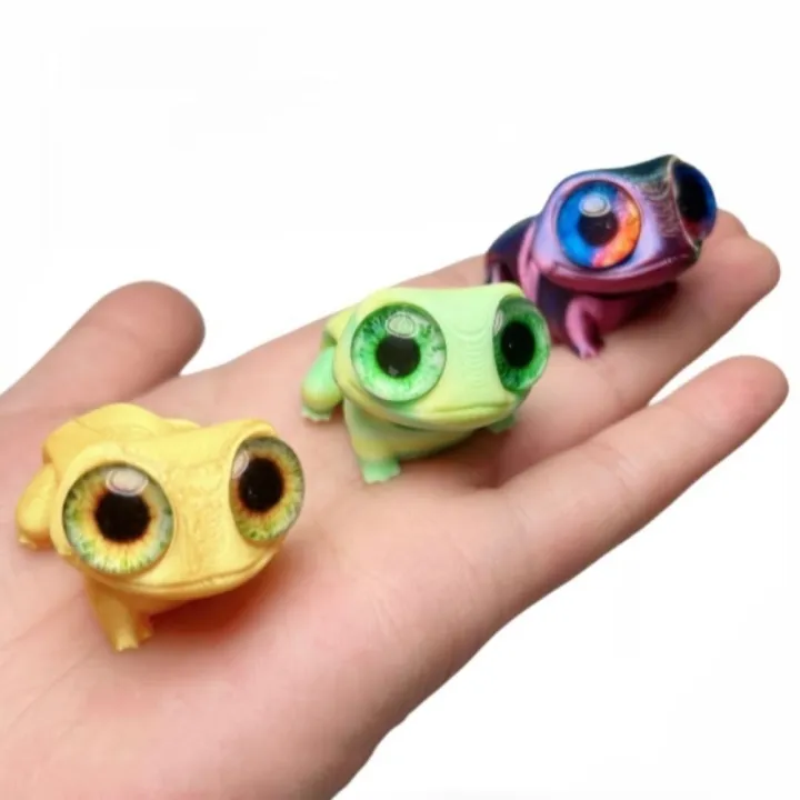 Frog Sculpture Cute Big Eyes 3D Printed Frogs Ornament Realistic ...