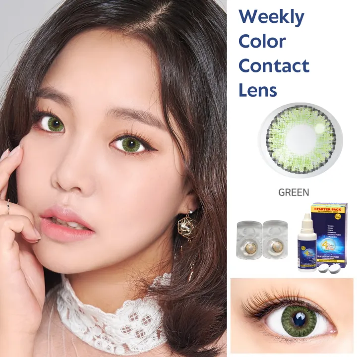 Green Color Contact Lens- Non Power - Weekly Disposable - 1 Pair ...