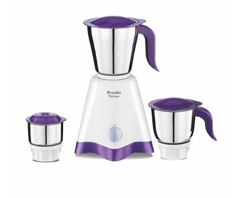 Preethi Crown MG205 Mixer Grinder, 500 watt, White/Purple, 3 Jars with ...