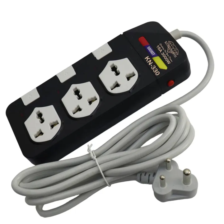 NR Safety and Auto Cut Long Cable Wire 3 Meters Surge Protector 3 Port ...