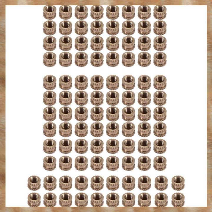 Kqueebee M3 x 3mm Female Thread Brass Knurled Threaded Insert Embedment ...