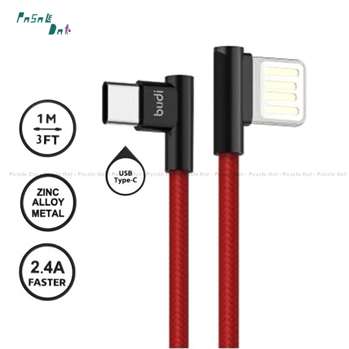 Budi Sync and Charging USB Data Cable L-shape Double Sided USB Cable ...