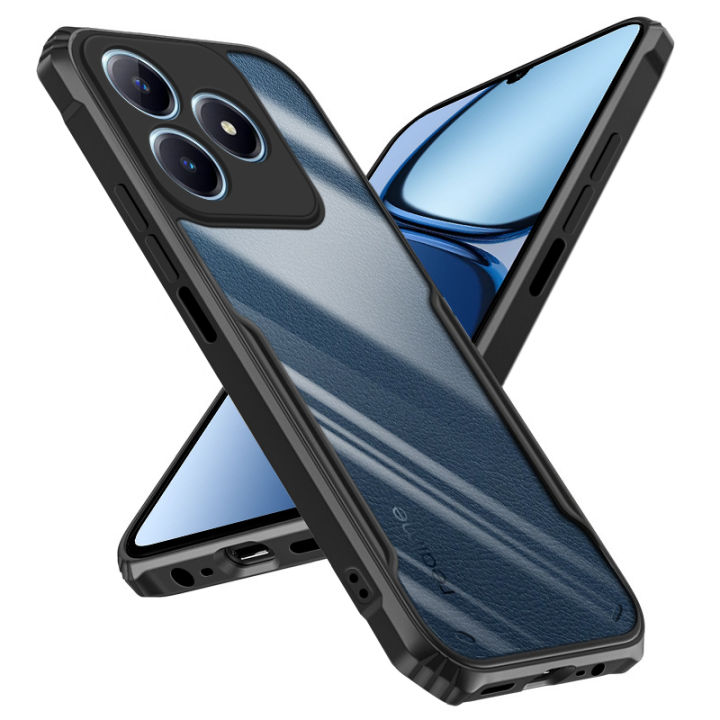 Vantime for Realme C63 4G Case Air Cushion Hard Crystal Clear Back Shockproof Phone Casing ...