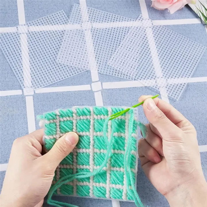 ARELENE 7 Count Plastic Mesh Canvas Sheets for Embroidery, Acrylic Yarn ...