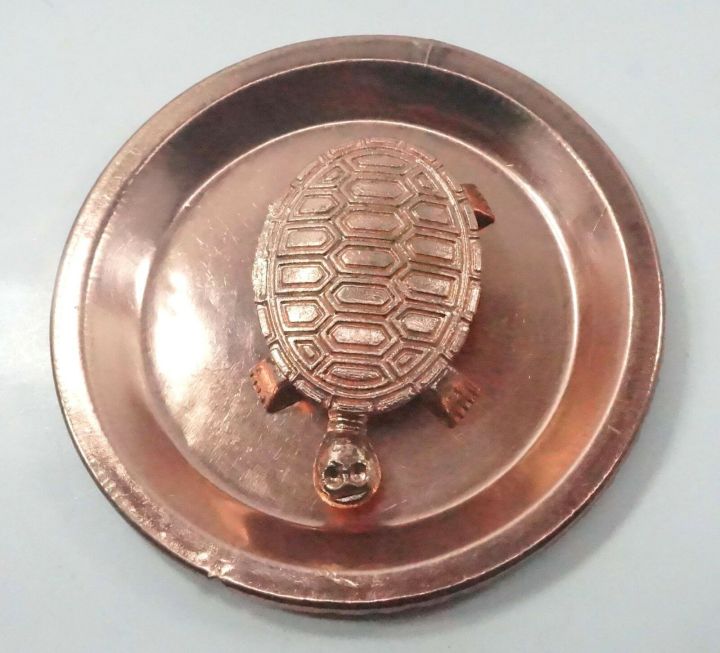 Copper Kuber Kachua Yantra Plate - Feng Shui Tortoise, Turtle Plate ...