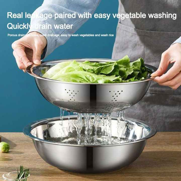 3Pcs/Set Durable 3-in-1 Drain Wash Vegetables Basin with Grater Cover ...