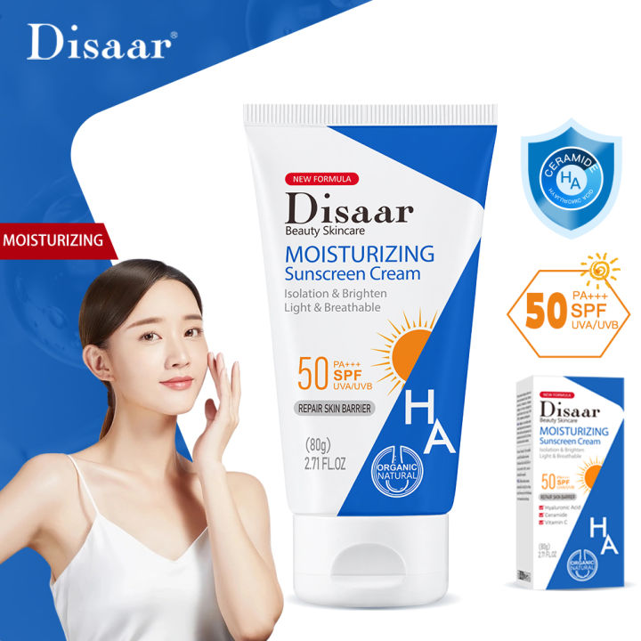 Disaar Moisturizing Sunscreen cream SPF 50 Hyaluronic Acid UV ...