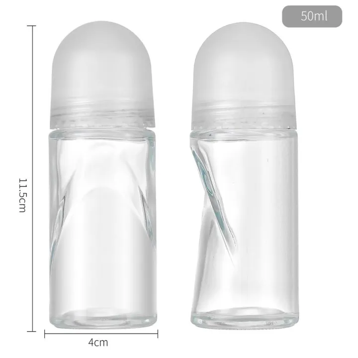 White Roller Refillable Glass Roller Bottle Safe Empty Oil Container ...