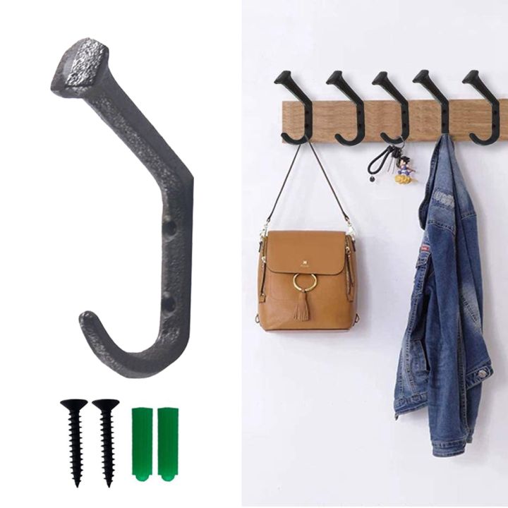 Heavy Duty Black Spike Rack Door Entryway Organizer Nail Hooks Storage ...