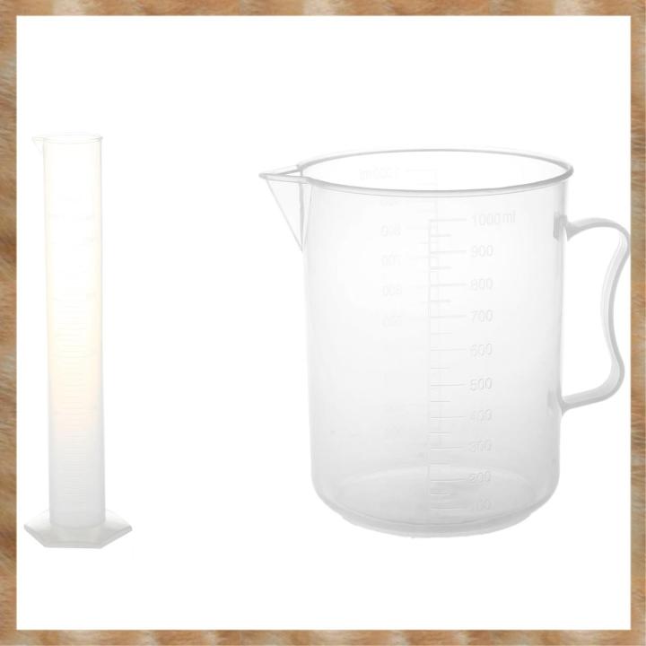 Kqueebee 1 Pcs 1000 Ml Transparent Graduated Beaker with Handle & 1 Pcs ...