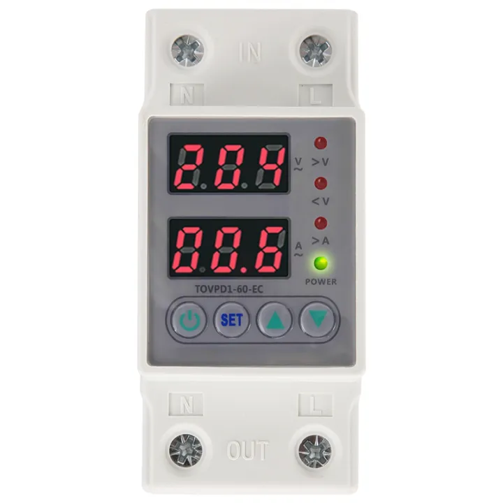 ARELENE Din Rail Dual Display Adjustable over Voltage Current and Under ...