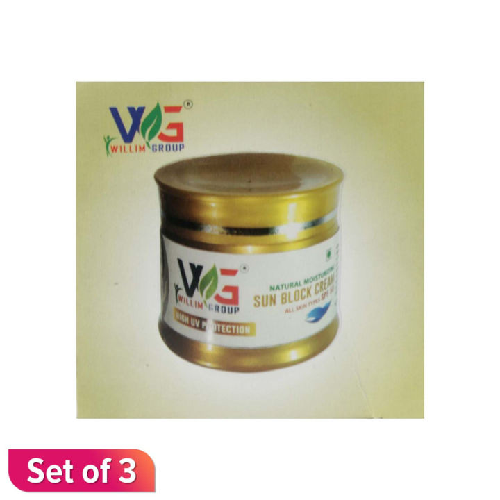 WG Willim Group Natural Moisturizing Sun Block Cream All Skin Types SPF ...