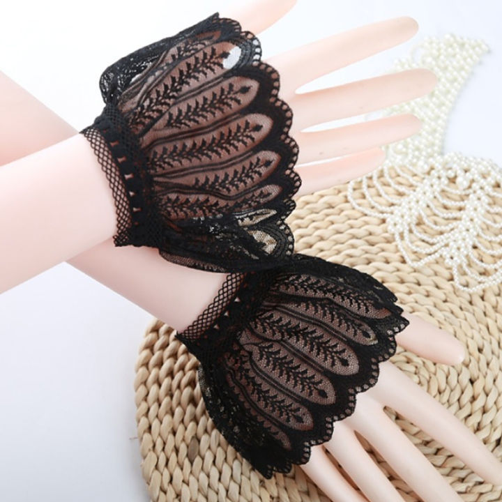 Fake Sleeve With Goddess Lace Hollow Hook Flower Lace Cuffs And Pearl ...