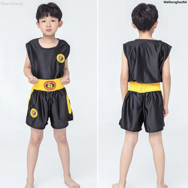 WeihonghunfeiSport Sanda Uniform MMA Muay Thai Shorts and T-Shirts Vest ...