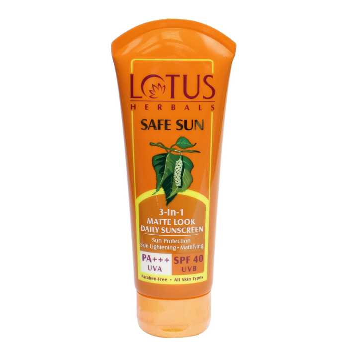 Lotus Herbal Safe Sun, 3 In 1 Matte Look Daily Sunscreen 100g SPF 40 ...