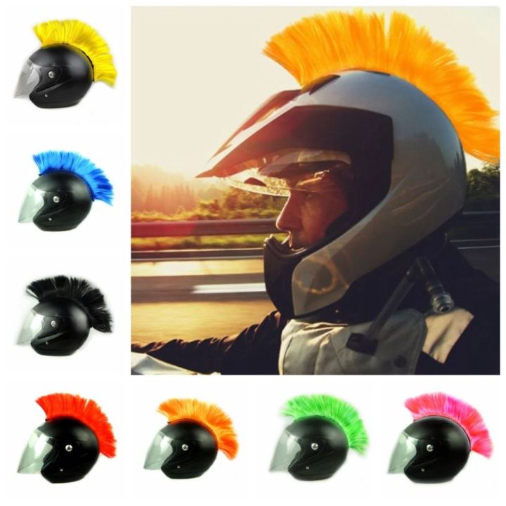 DIY Cuttable Mohawk Helmet Wig Punk Colored Cockscomb Helmet Wig ...