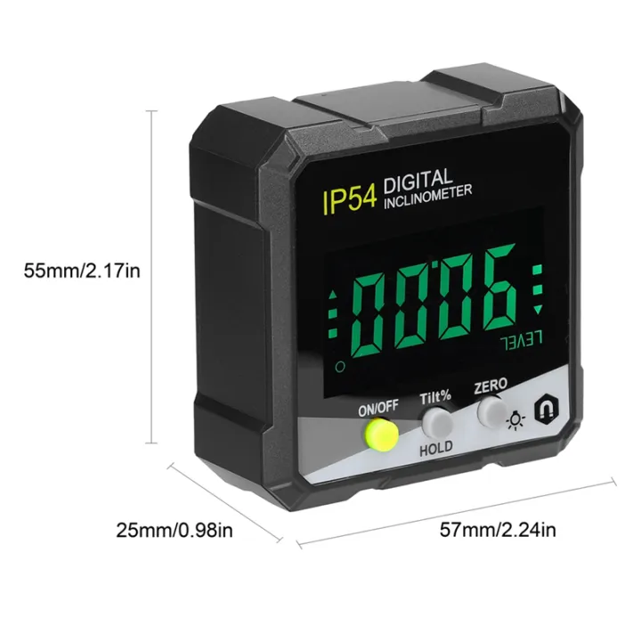 IP54 4X90° Portable Digital Inclinometer LCD Backlight Digital ...