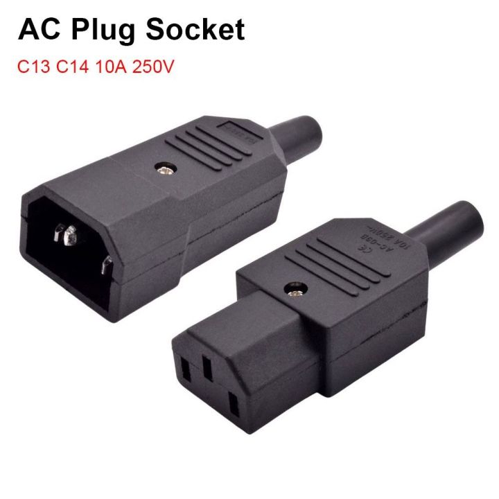 1Pcs Durable Male Female AC Plug Socket C13 C14 10A 250V 3 Pin AC Power ...