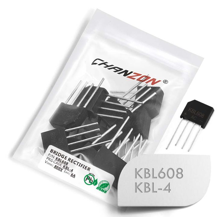10 Pcs KBL608 Bridge Rectifier Diode 6A 800V KBL-4 SIP-4 Single Phase ...