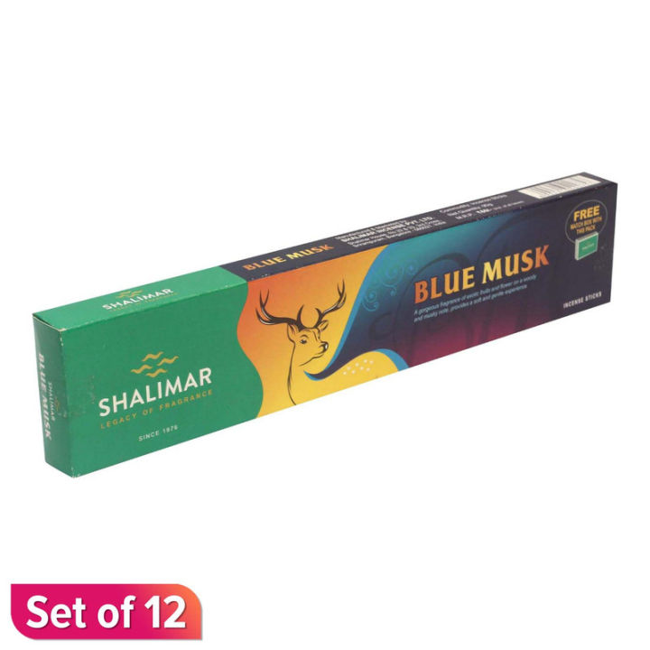 Shalimar Blue Musk Insense Stick Puja Agarbattis 12 Packs | Daraz.com.np