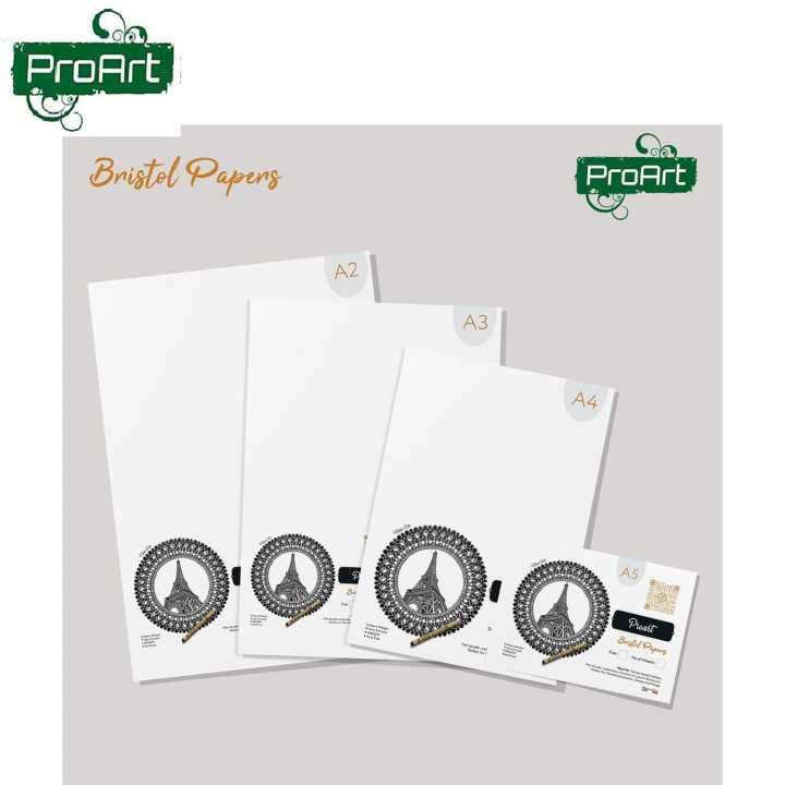 ProArt Artists' Bristol Paper 300GSM A4-20 Sheets, Ultra Smooth, Acid ...