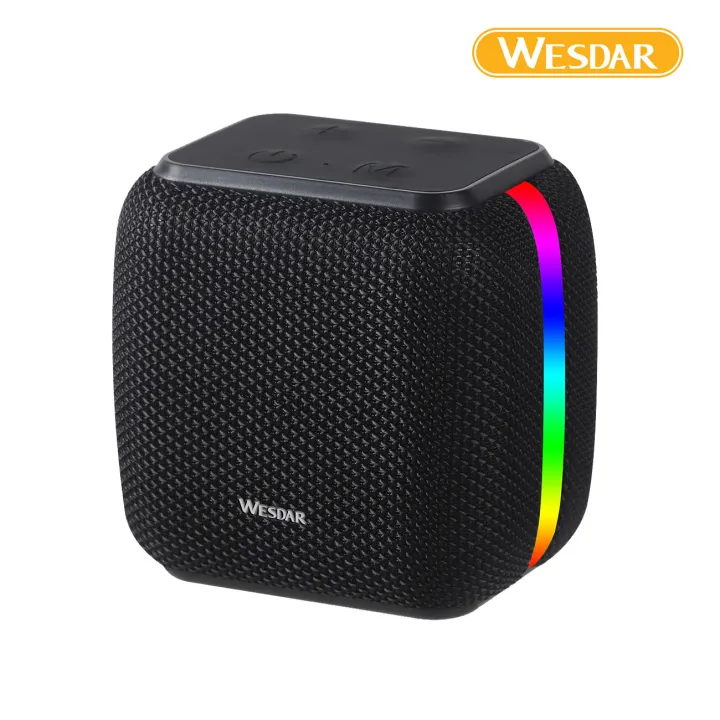 WESDAR K569-S Bluetooth Speaker – RGB Light, 5W Output, 1200mAh Battery, Compact with AUX & TF ...