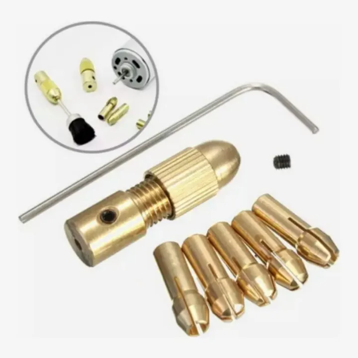 DC Motor Chuck Mini Brass Drill Collet Set 0.5-3.0mm Fit For Micro ...