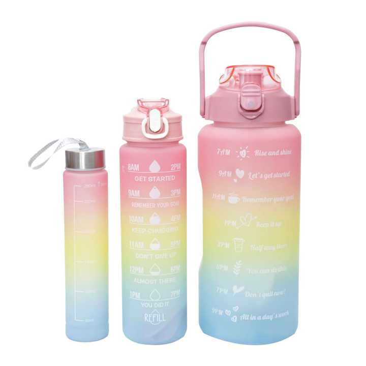 3 In 1 Motivational Water Bottle - 2L/900Ml/280Ml | Daraz.com.np