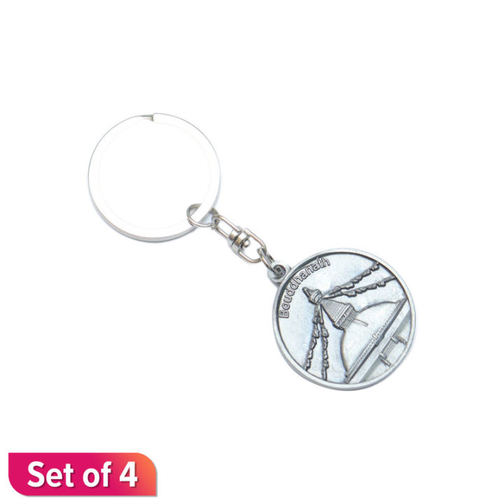Bouddhanath Temple Coin Shape Design Key Ring Set Of 4 | Daraz.com.np