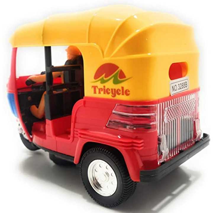 Bump & Go Auto Rickshaw Toy with Sound & Flashing Light Toys for Kids ...