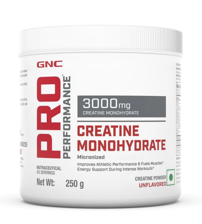 GNC Creatine Monohydrate 3000mg- 250g (3.1g Serving) Unflavored With ...