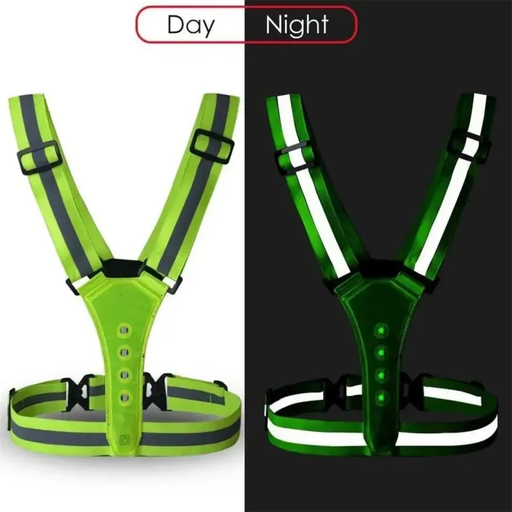 Safe LED Reflective Vest High Visibility Adjustable Waist/Shoulder ...
