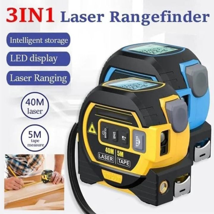 New 3 In 1 Laser Measure Tape Measure Digital Stainless Infrared Ruler ...