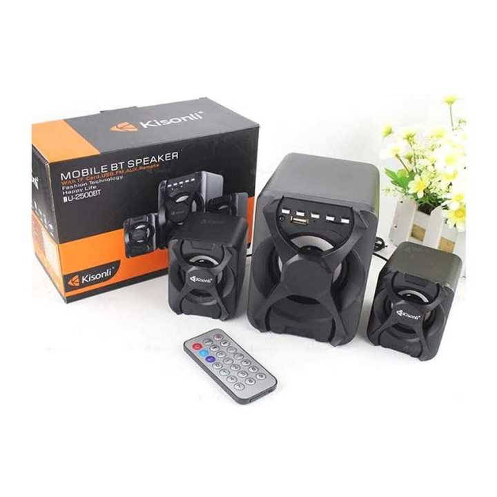 Kisonli U-2500 Bluetooth Usb 2.1 Portable Speaker With Fm Black | Daraz ...