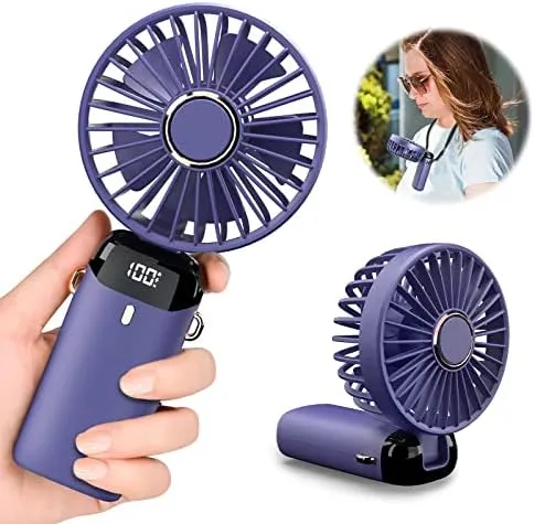 LED Digital Display Rechargable 5 Speed Mini Hand Fan | Daraz.com.np