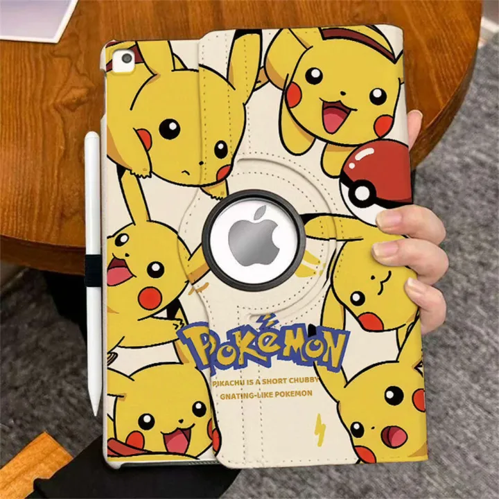 Cartoon Pikachu Compatible Apple iPad 11th Protective 360 Rotating ...