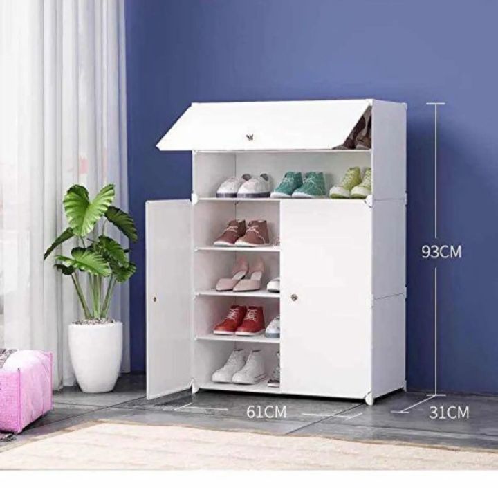 Diy Plastic 3 Tier Shoe Rack Organizer Storage Shoe Cabinet with 3 ...