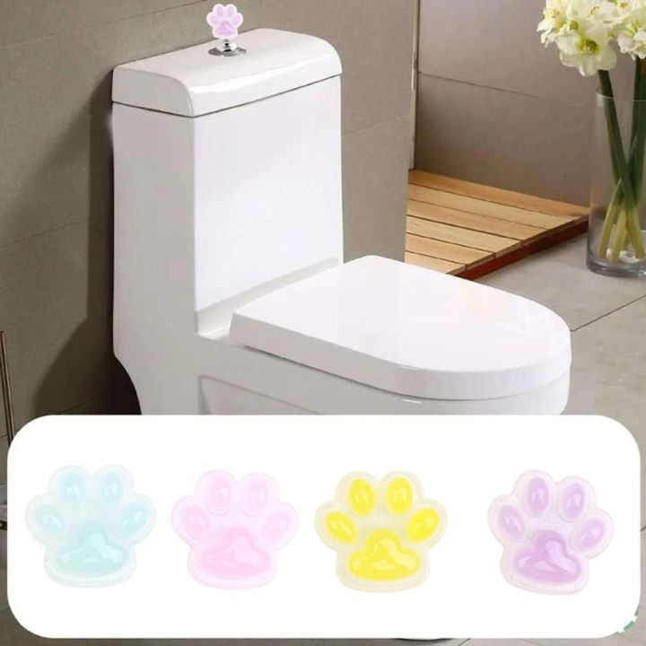 Creative Cute Luminous Toilet Press Nail Protector Cat Paw Water ...