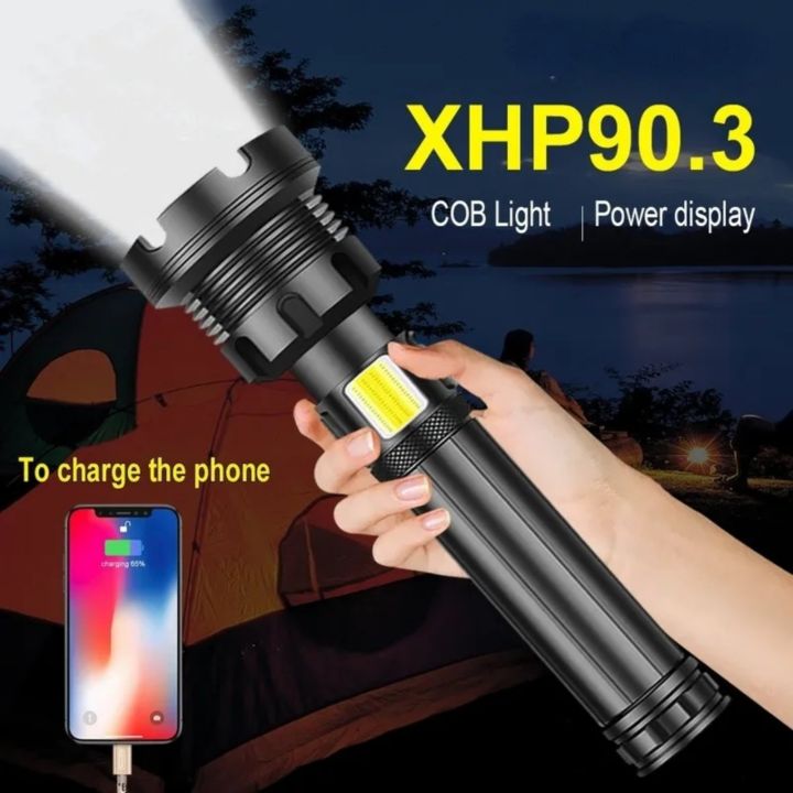 Powerful Led Flashlight 26650 Battery Rechargeable Tactical Flashlights ...