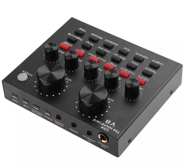 V8 Audio USB Headset Microphone Webcast Live Sound Card | Daraz.com.np
