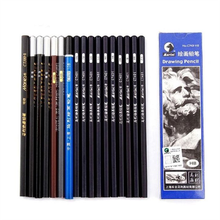 12Pcs 12Pcs/box School Supplies 3B 4B 5B 6B 12B 14B Art Stationery Hard Charcoal Drawing Pencils ...